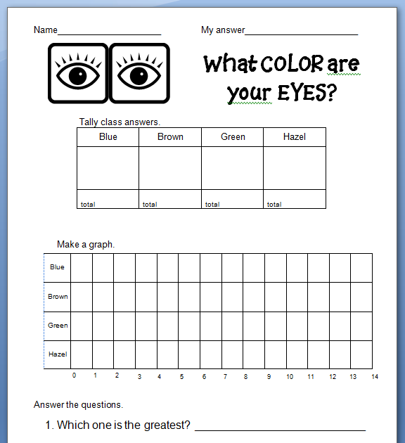 Peterson's Pad: Eye Color Graph, Color Matching Game & Song