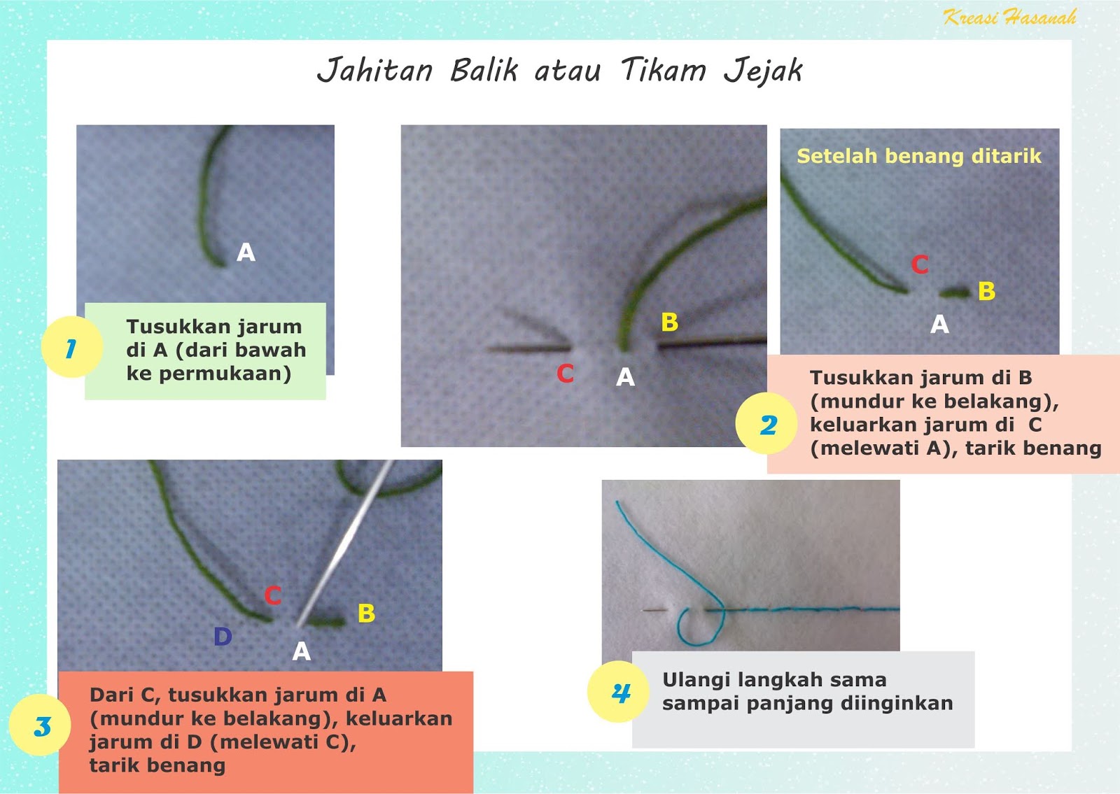 Jahitan Hias Sederhana untuk Menyulam