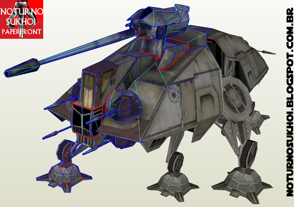 Noturno Sukhoi: Star Wars LAA T/c + AT-TE_Papercraft