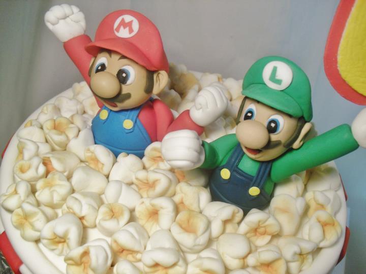 made FRESH daily: Super Mario Bros. Popcorn Bucket Birthday Cake!