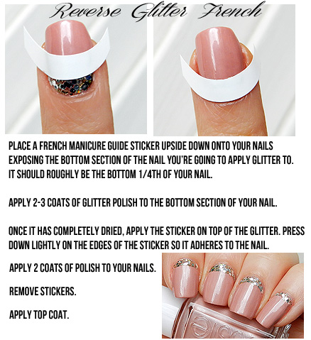 Pink with Glitter Reverse French Nails of the Day. | Miss Natty's ...