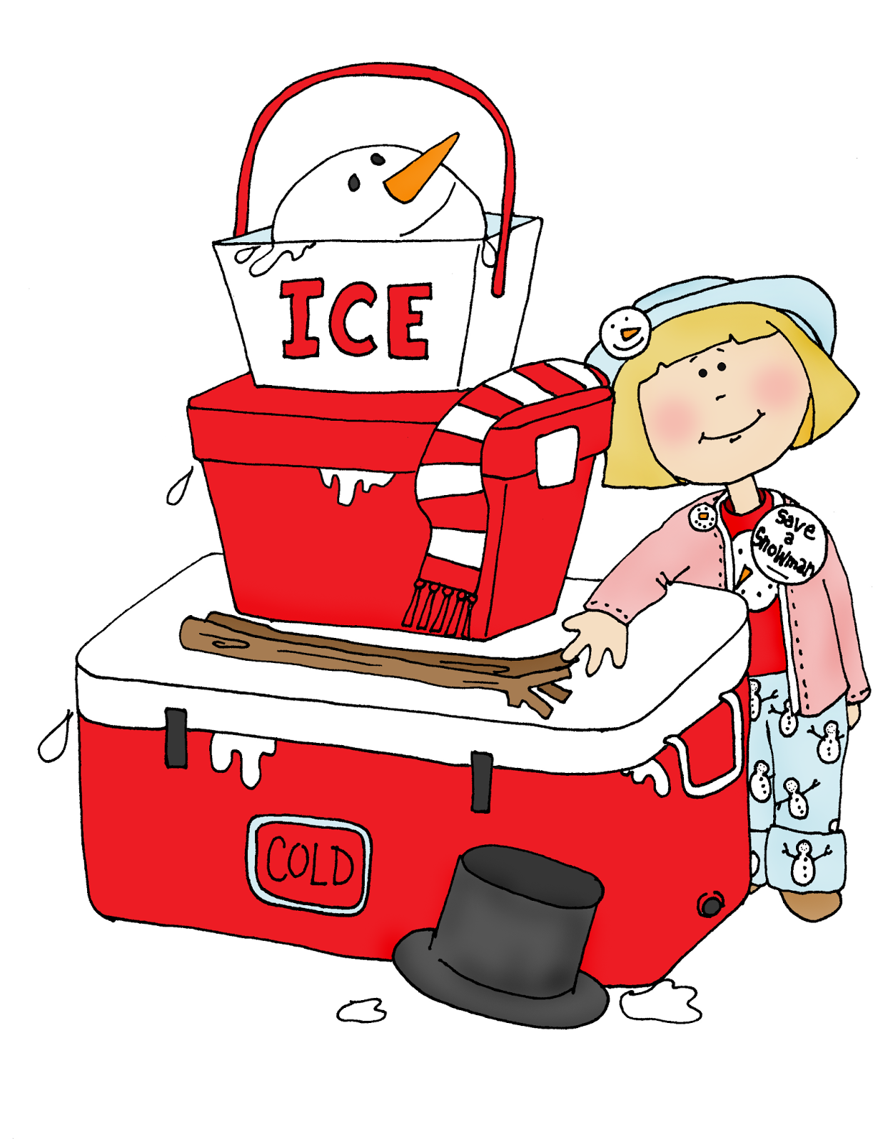 Free Dearie Dolls Digi Stamps: Save a Snowman