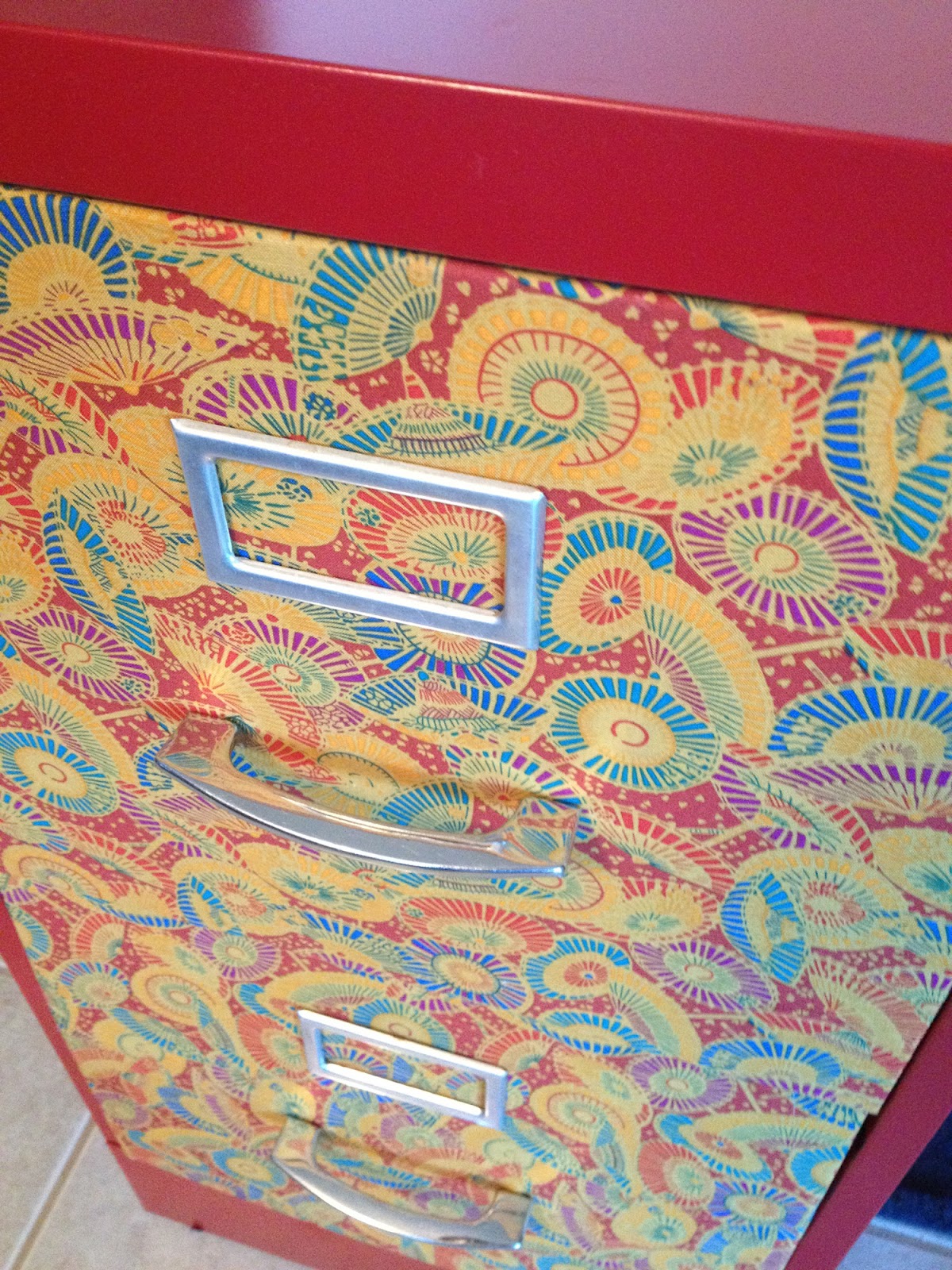 QuarDecor: Fancy File Cabinet Fix Up: Bold, Bright, Beautiful!