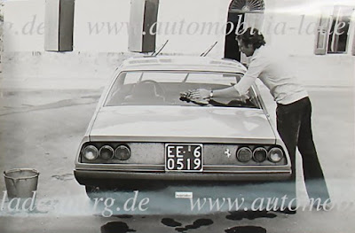 Ferrari 400: Niki Lauda washing a Ferrari 365 GT4 2+2