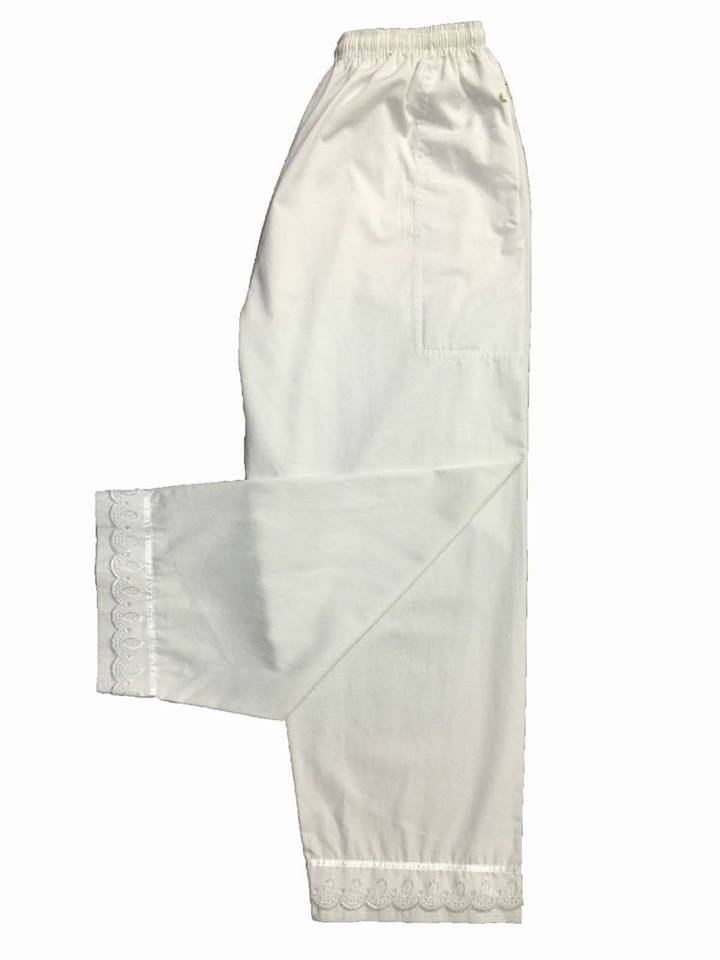 KELENGKAPAN HAJI DAN UMRAH: SELUAR PUTIH COTTON VISCOSE