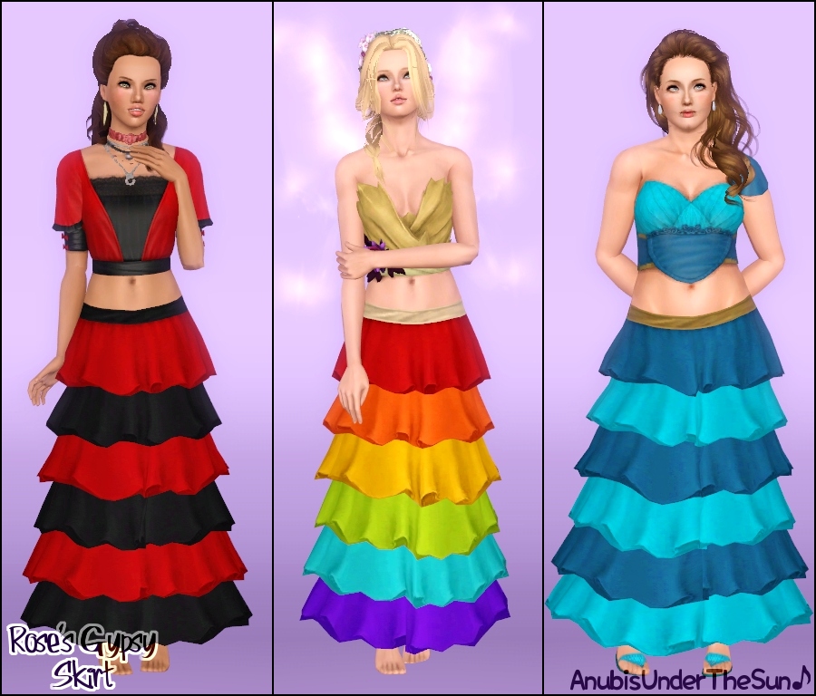 Anubis - Sims Stuff: Rose's Gypsy Skirt ~ Fixed!