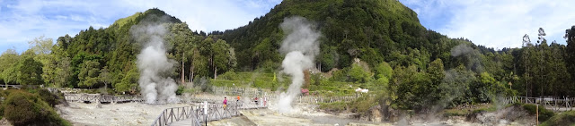 Famosas fumarolas y lagos en Las Azores