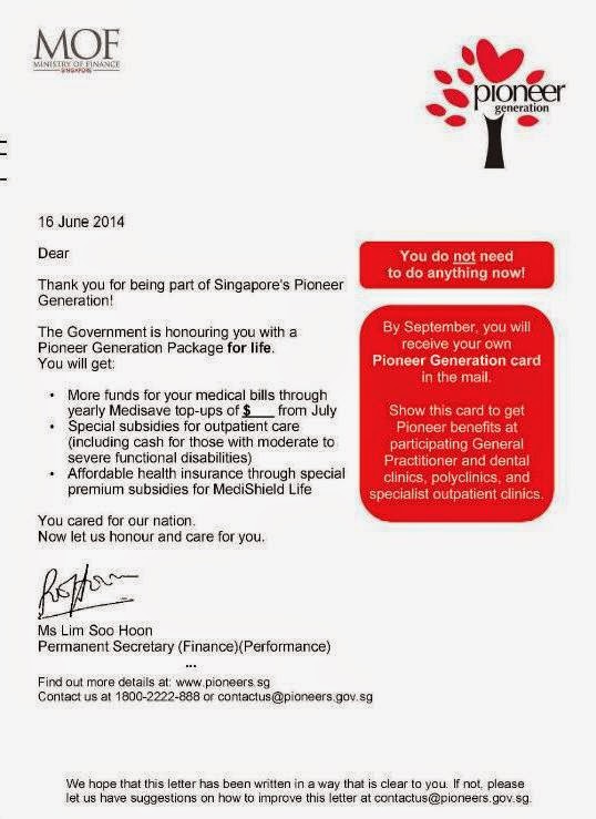 If Only Singaporeans Stopped to Think: Pioneer Generation Package ...