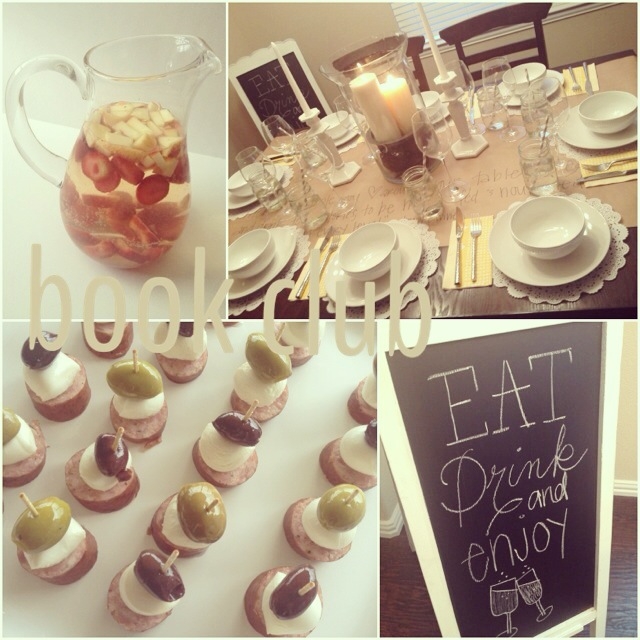 Book club menu - graciously saved