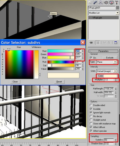 Use the Sunlight system with the Vray for an interior scene