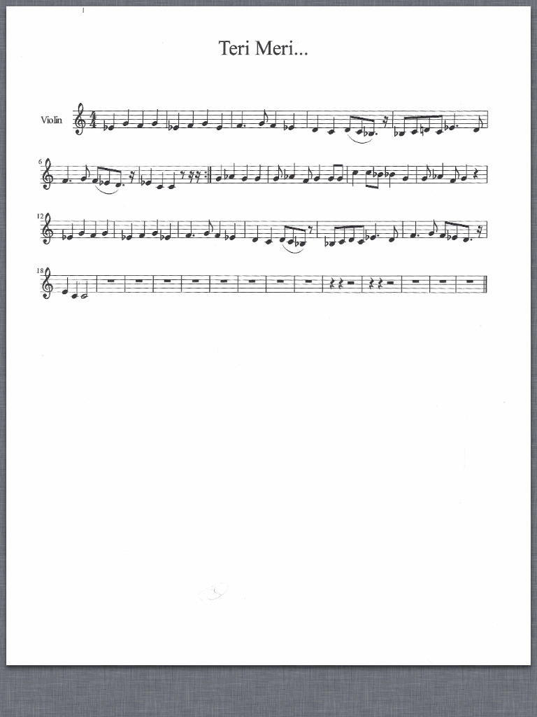 musicbubble: Teri Meri Violin Notes