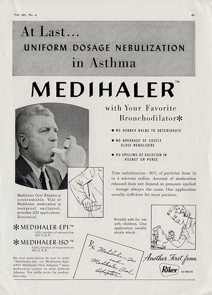 asthma treatment: 1957: The invention of the rescue inhaler