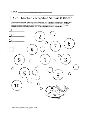 De Mello Teaching: Number Recognition Self-Assessment