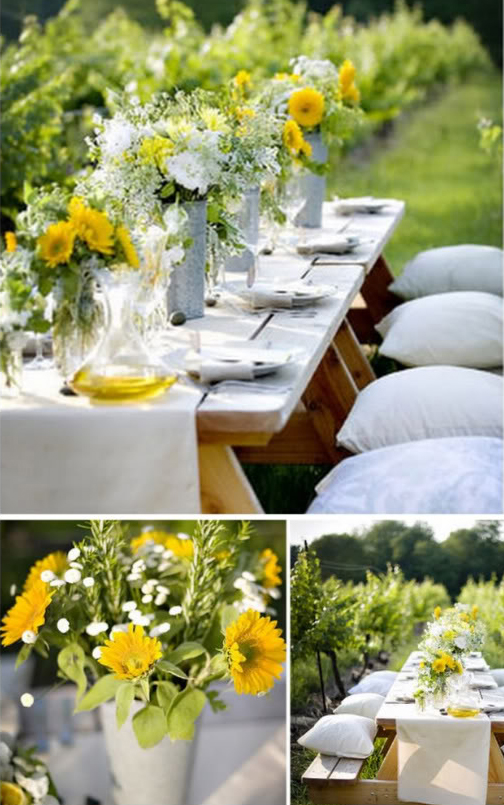 Country Style Chic: Sunflower Alfresco Party