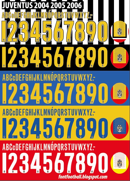 FONT FOOTBALL: Font Vector Juventus 2004 2005 2006 Shirt