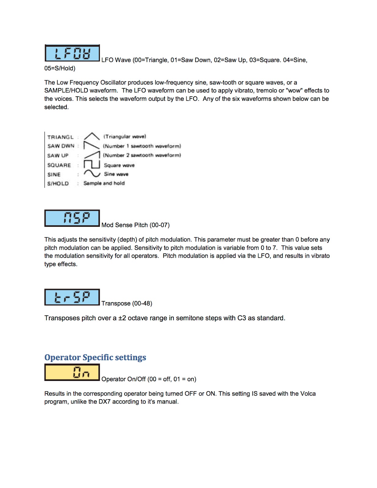 MATRIXSYNTH: Korg Volca FM Programming Guide