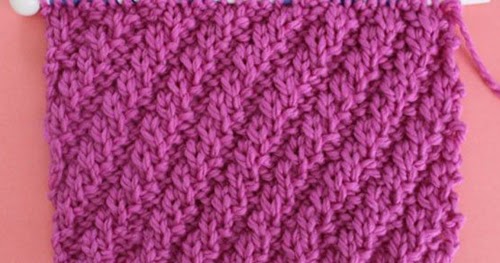 Amazing Knitting: Diagonal Rib Knit Stitch - Free Pattern