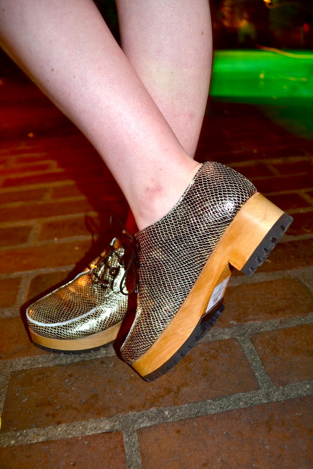 erin style: Golden Clogs