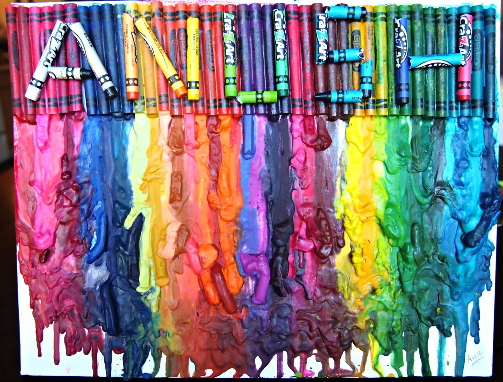 ANU PAINTING AND CRAFTS: Crayon Blow Dry Abstract Art