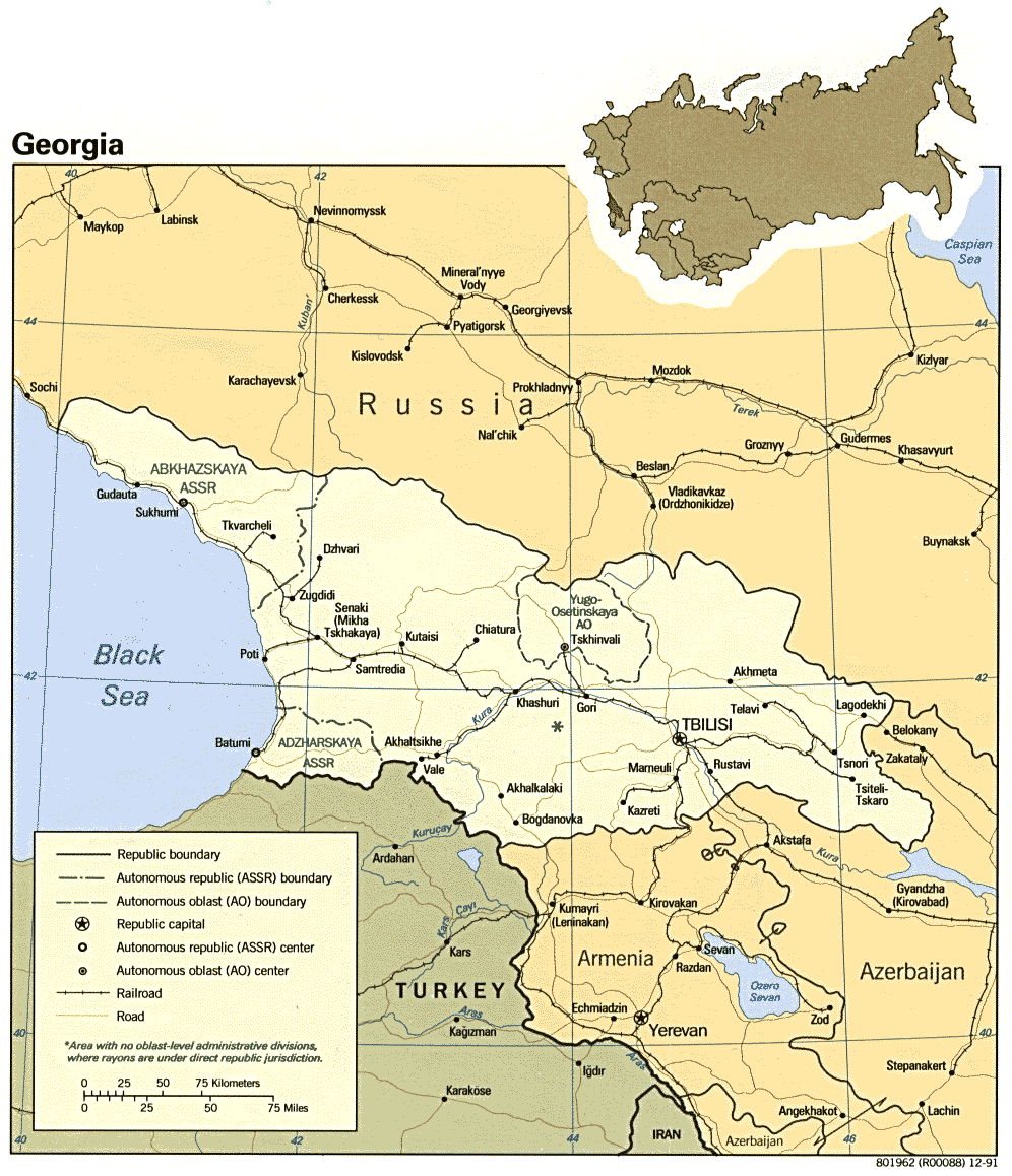 GEORGIA - GEOGRAPHICAL MAPS OF GEORGIA