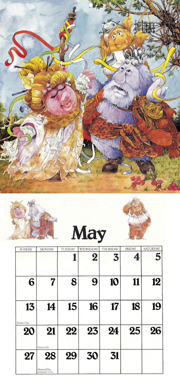 Lance Cardinal Creations: Fraggle Rock Printable Calendar