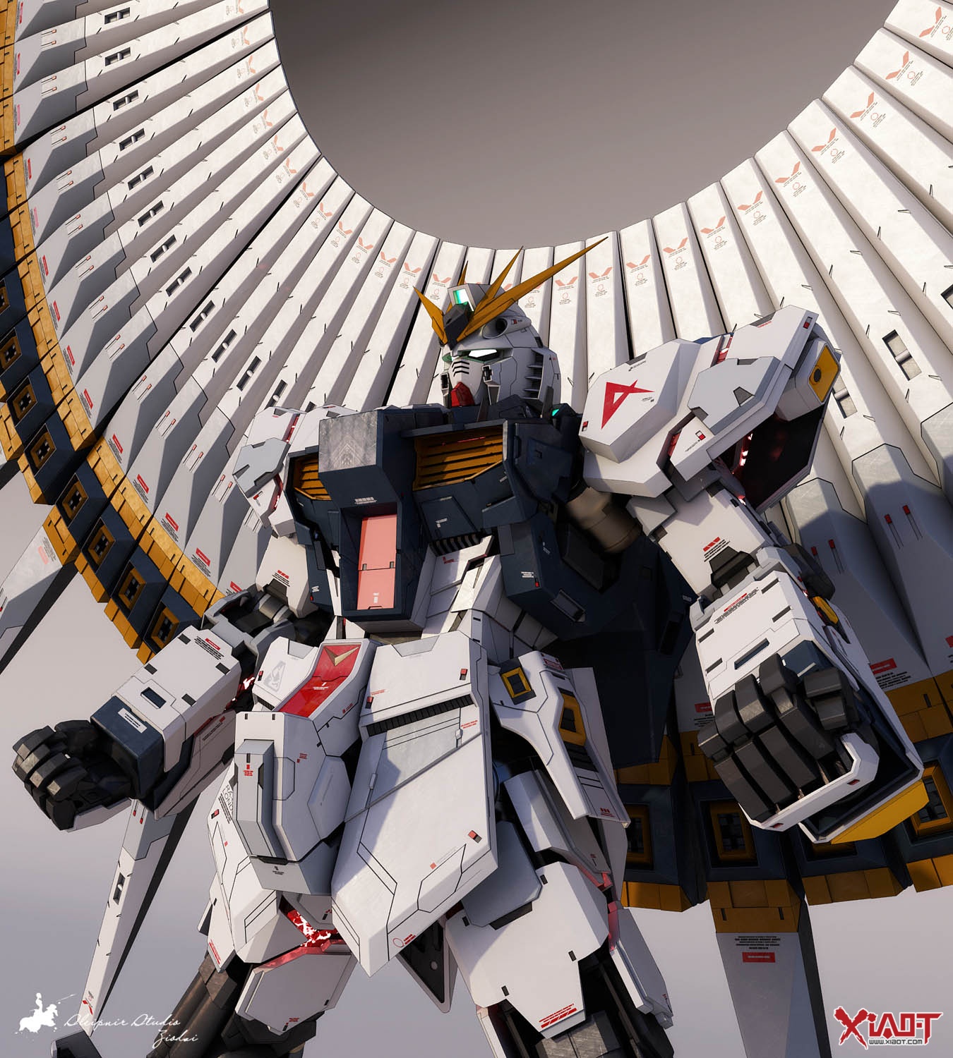 nu Gundam with Over Kill Multiple Fin Funnel