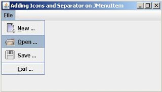 Adding Icons JMenuItem and Separator on JMenu ~ Java Program and Source Code Blog