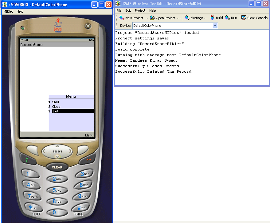 J2ME program to record data and print it to the console – Rock The IT
