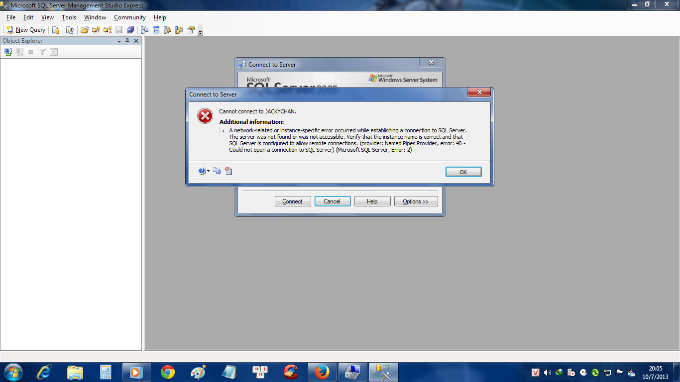 Khắc phục lỗi không thể kết nối đến Server trong SQL Server 2005