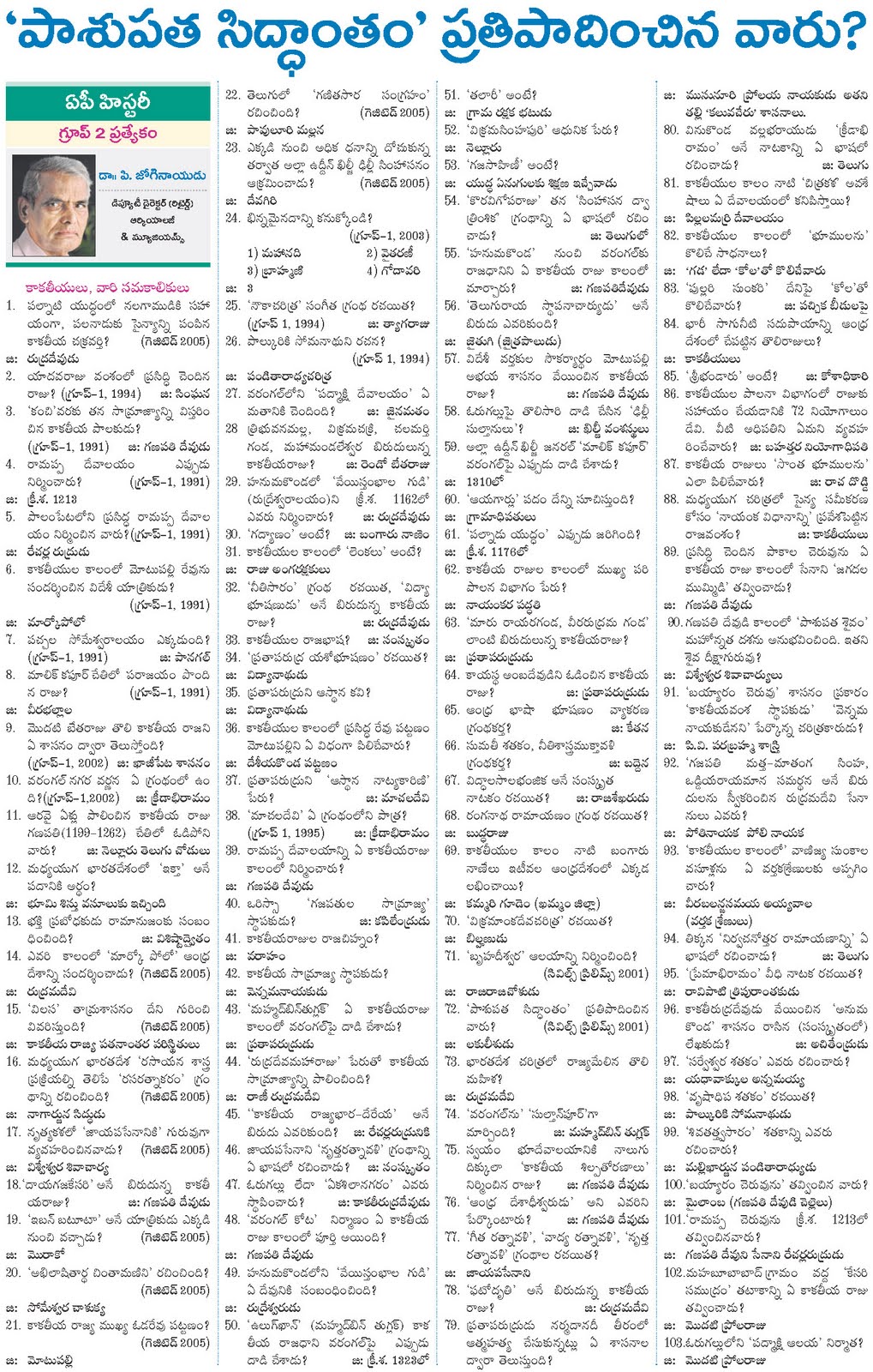 Students Bhavitha: GROUP 2 Model Question Paper | AP History For Group2 ...