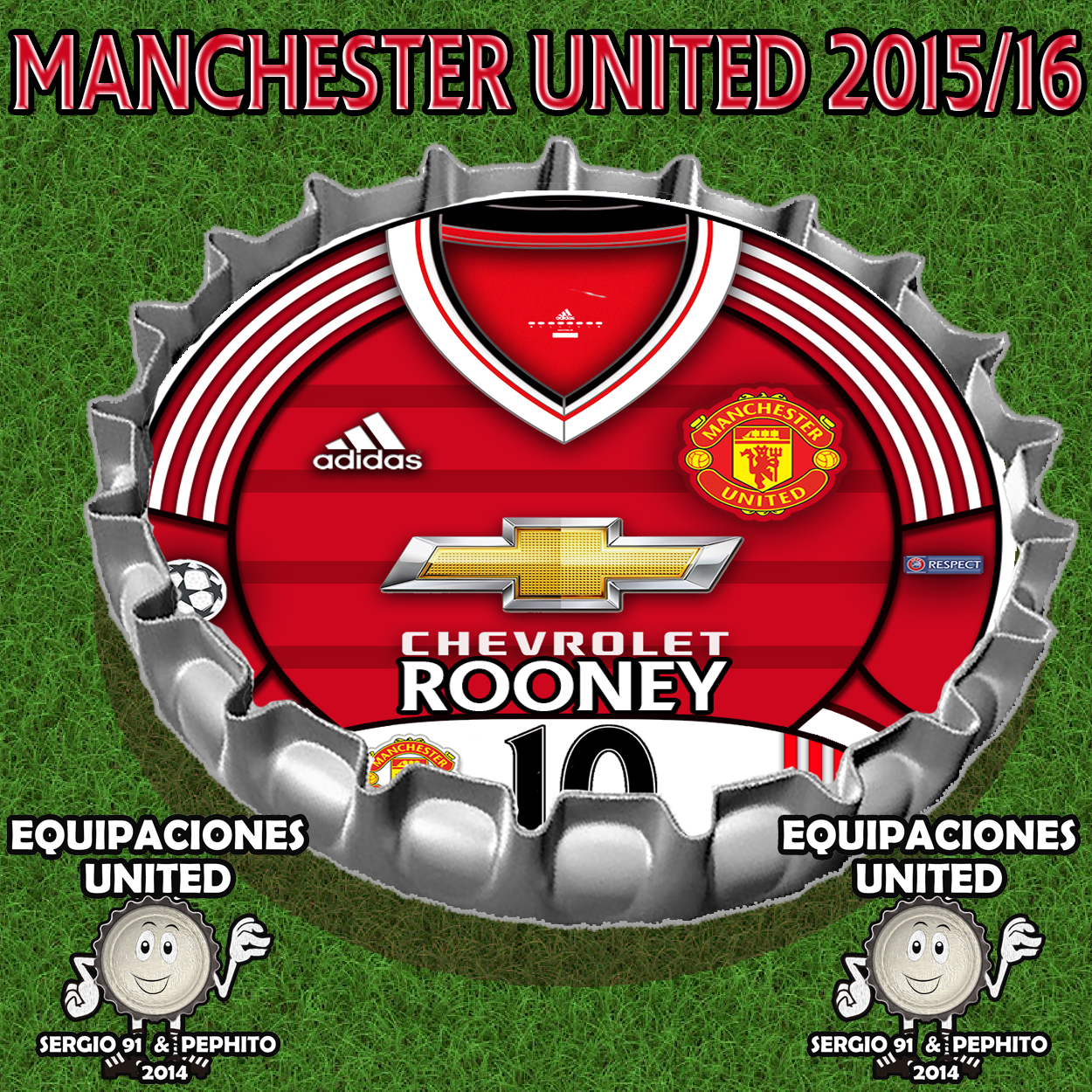 SERGIO-91: EQUIPACIONES DE CHAPAS: MANCHESTER UNITED 15-16 (EQ. UNITED)