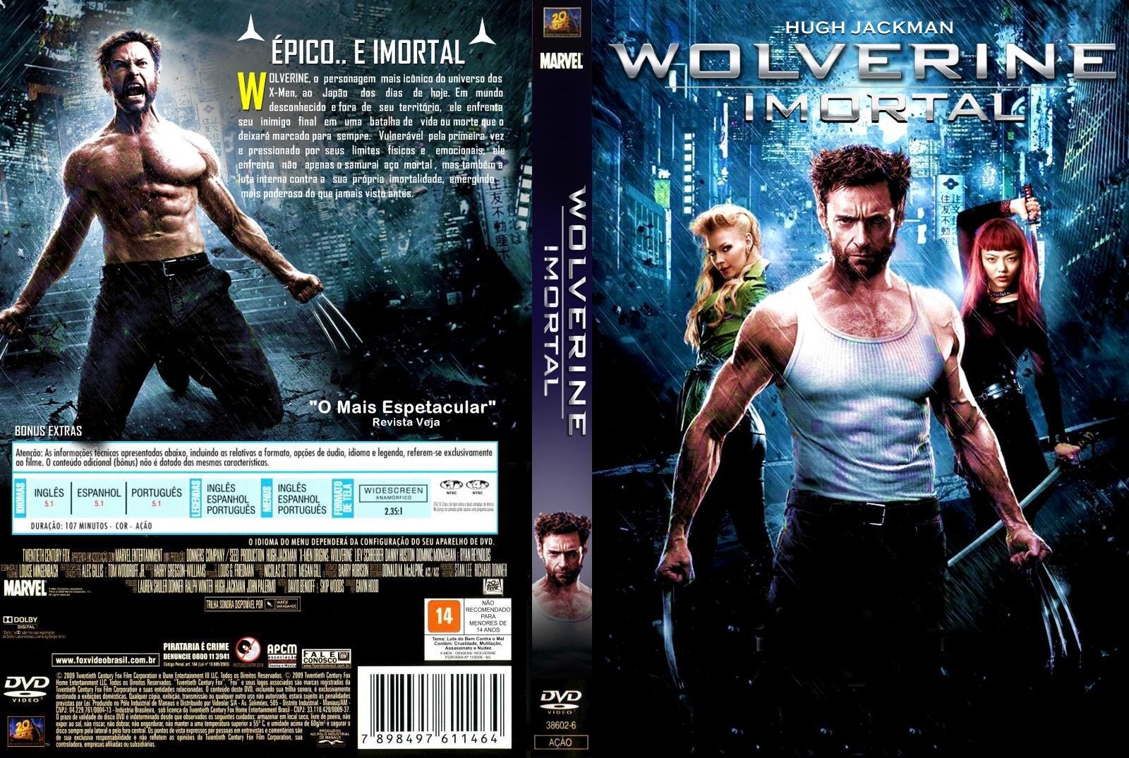 Cinemateca Capas: Capa DVD Wolverine: Imortal