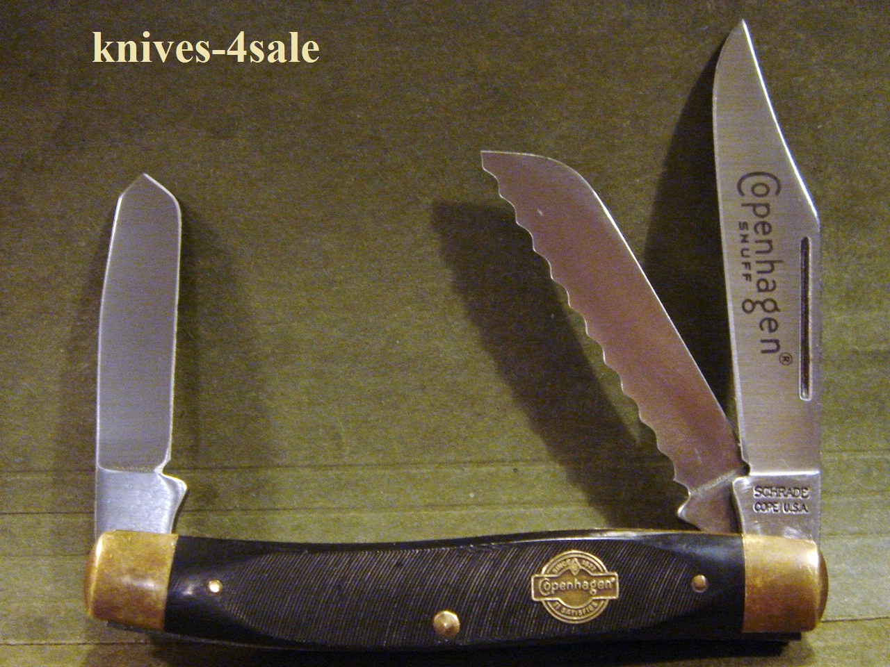 knives-4sale: Schrade USA Copenhagen Snuff Stockman Serrated Old Timer ...