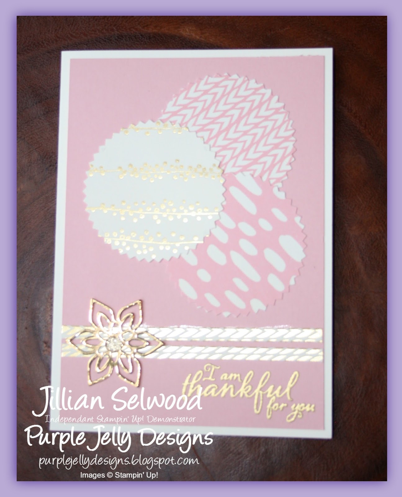 Purple Jelly Designs: Stampin' Up! Bundle of Love DSP Thank You Cards