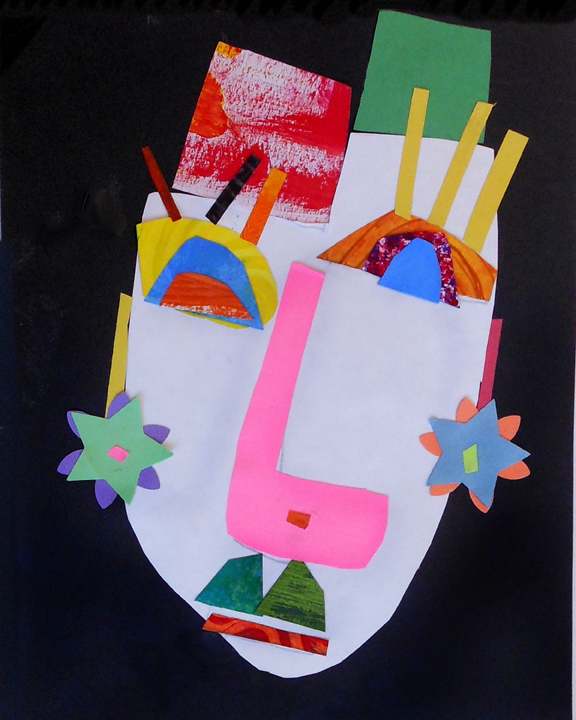 Earl Warren Arts: Third Grade: Abstract Re-cycled Paper Masks