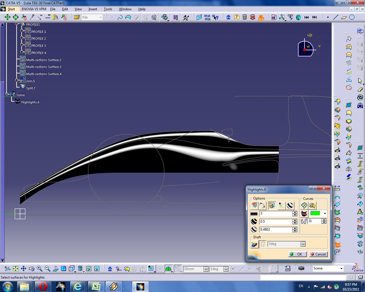 Scratchbuilding a 1/20 scale F1 replica: F1 car design in Catia V5 v