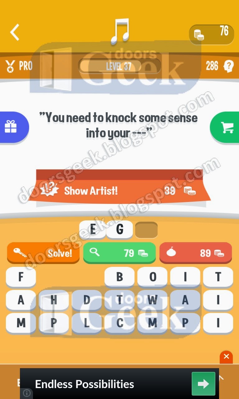 Song Quiz [Pro] Level 37 Answer ~ Doors Geek