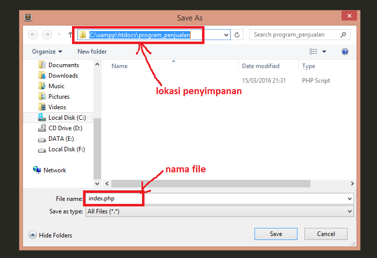 Part 1 - Tutorial CRUD dengan Bahasa PHP + MySQL - Membuat FIle Index ...
