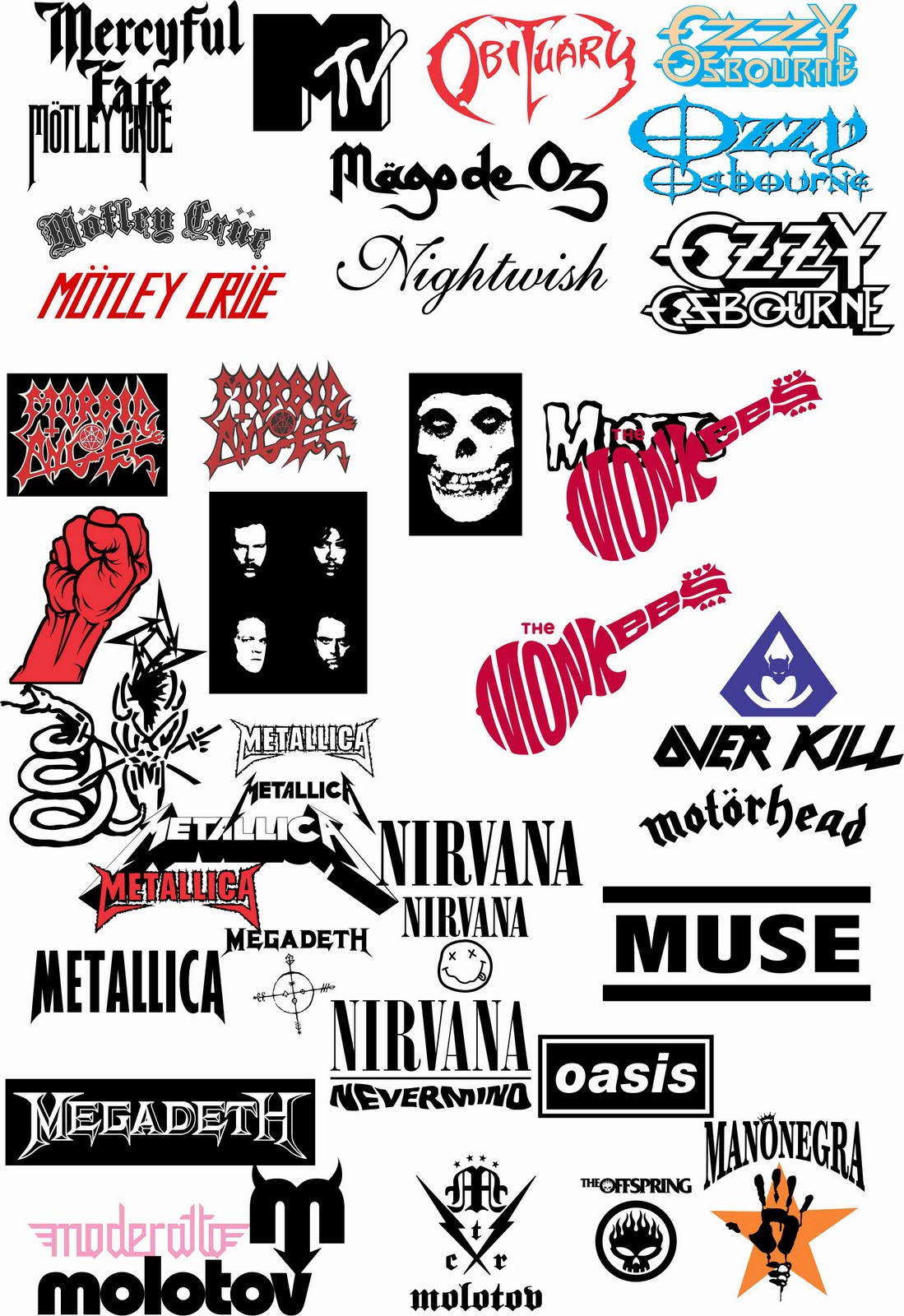 QUE IMPRESION: Logos de Bandas de Rock