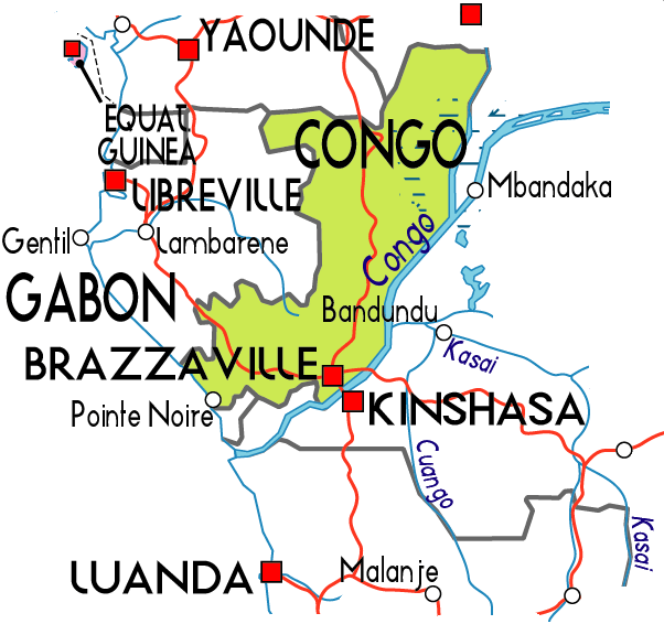 Map of Congo Country Area | Map of Africa Country Regional Political