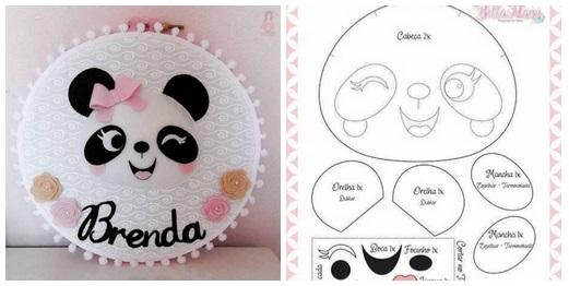 Bastidor em Feltro com Molde de Ursinho Panda - Ver e Fazer