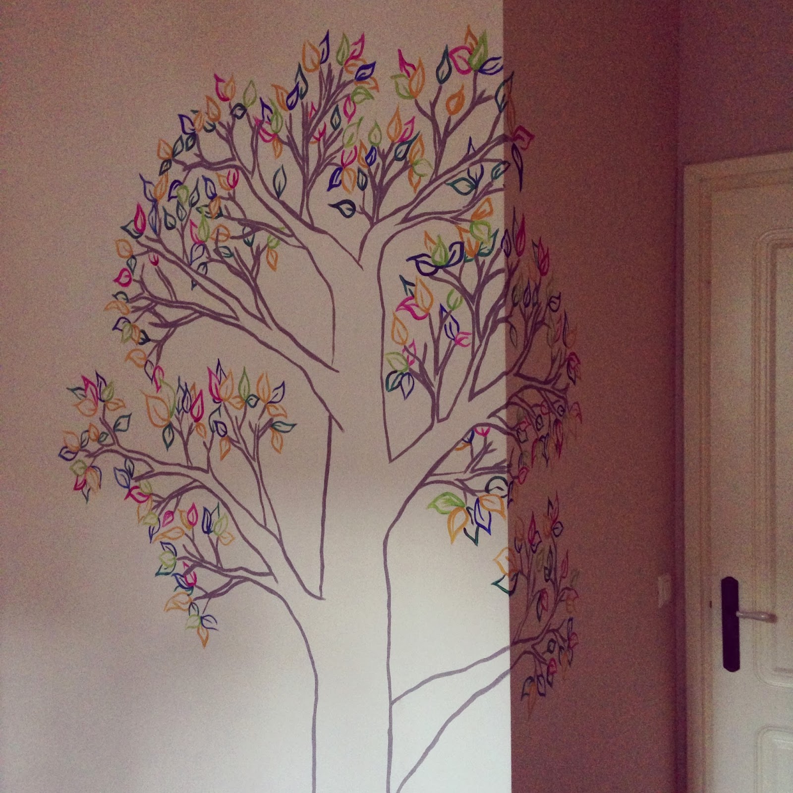 MURAL PARA MARTINA_ÁRBOL DE COLORES - Rojosillón