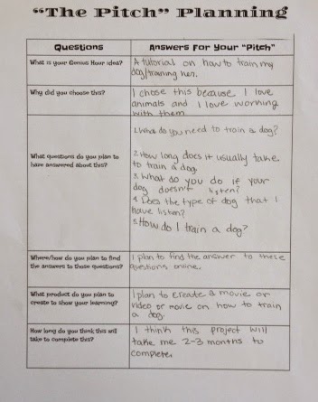 Each One Teach One: "The Pitch" Preparation for Genius Hour