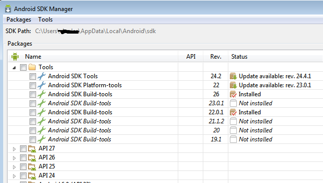 Nativescript-Cannot find a compatible Android SDK for compilation. To be able to build for ...