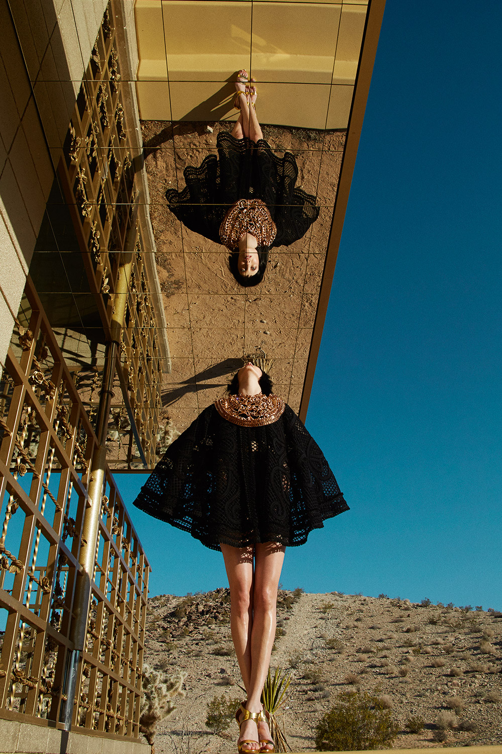 Vogue Taiwan Gold House/ Desert Fashion Editorial Shoot with model ...