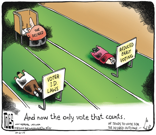 Hackwhackers: Today's Cartoon Twofer - Voter Suppression Edition