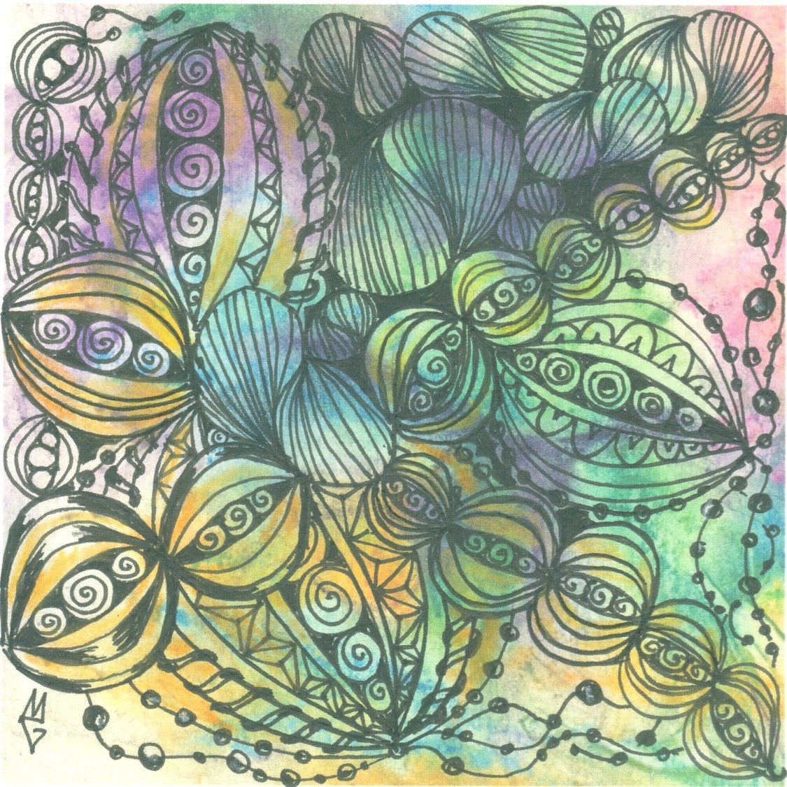 Tickled To Tangle: "It's a String Thing" #232 Tiles