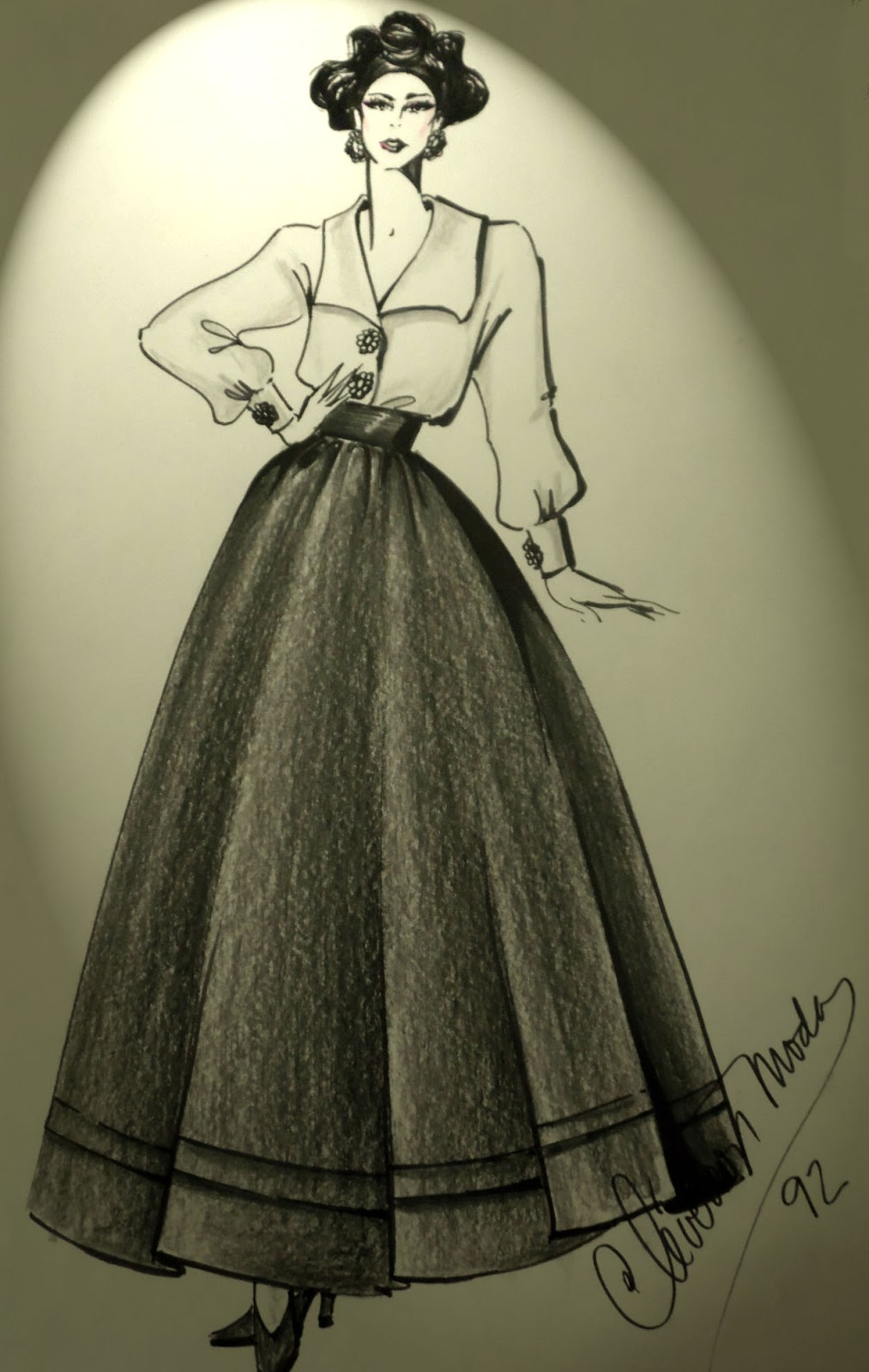 DESENHOS DE MODA: Desenho de moda - realizado em 1992.