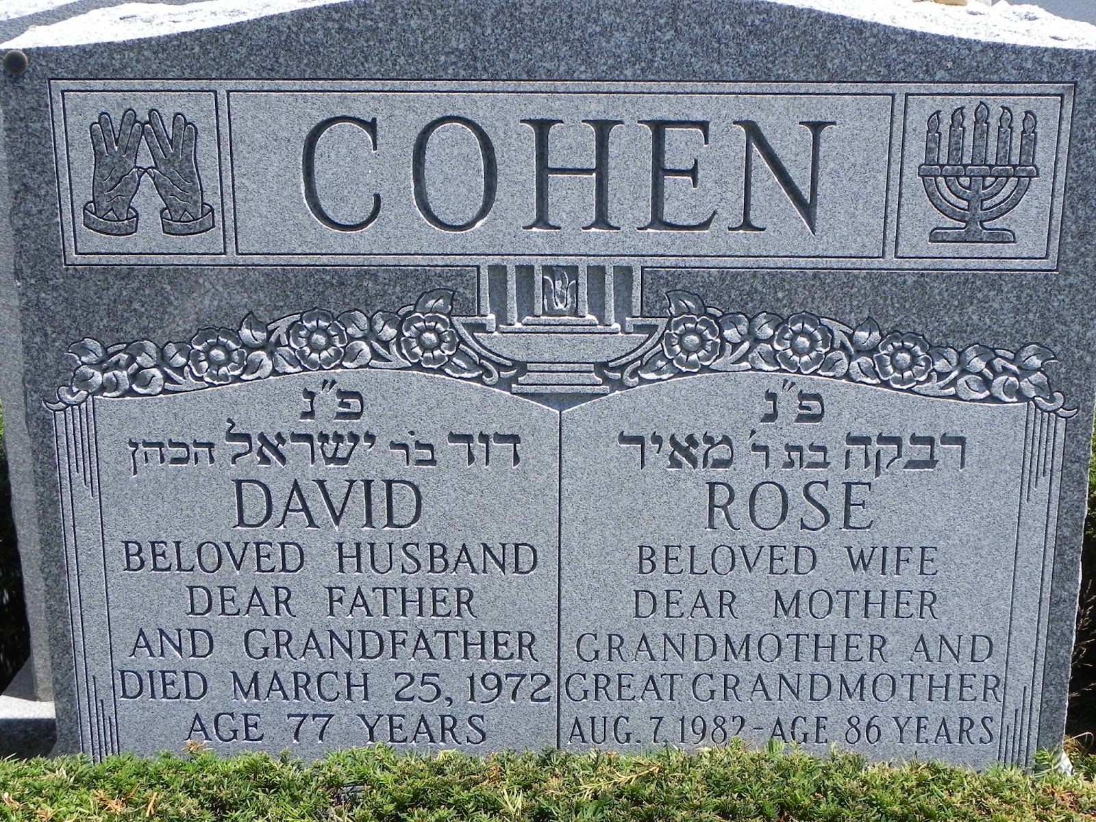 (going) The Extra Yad: Tombstone Tuesday: David and Rose Cohen, Beth ...
