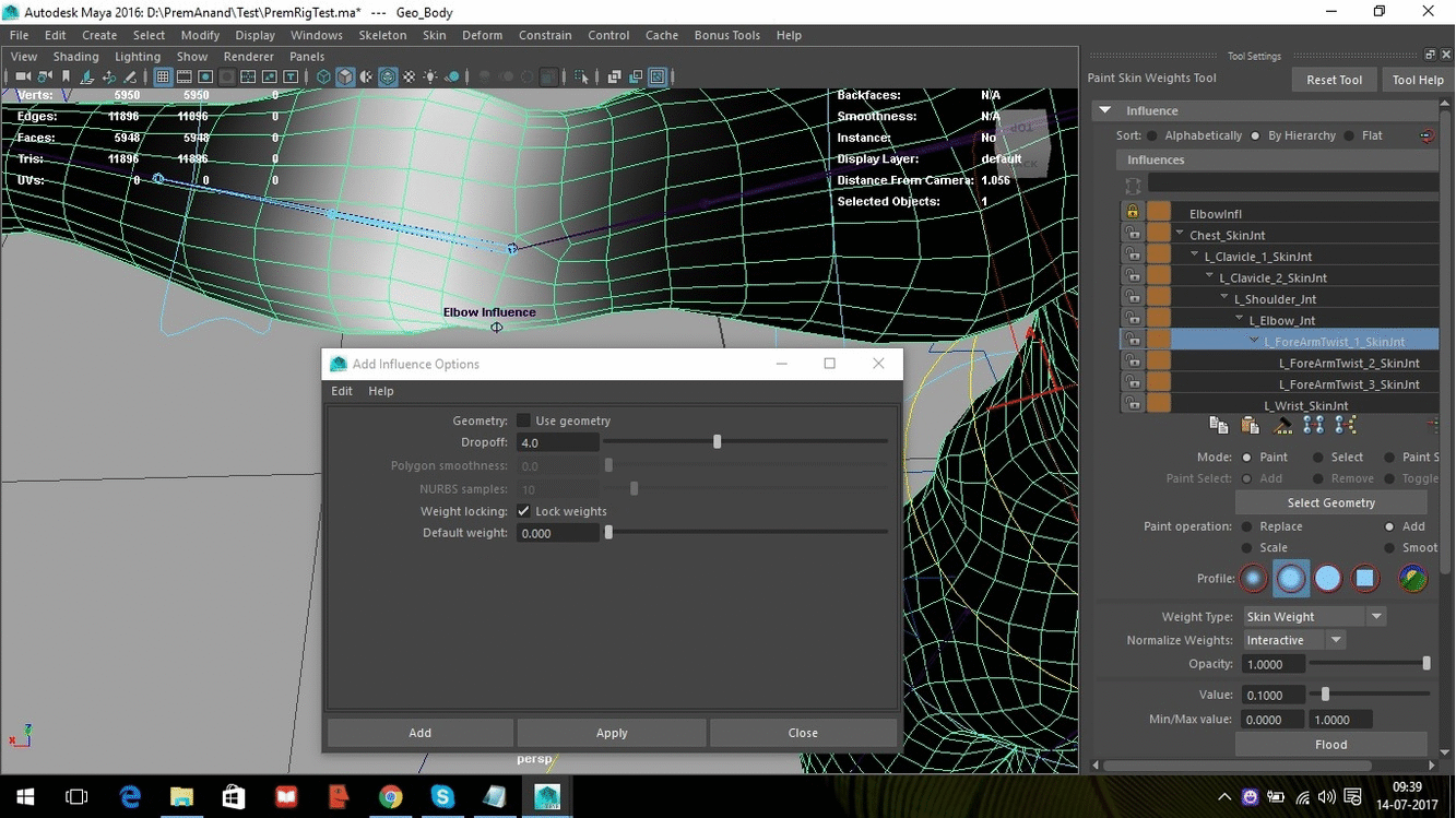 Character/Pipeline TD : Maya Add Influence to skinCluster